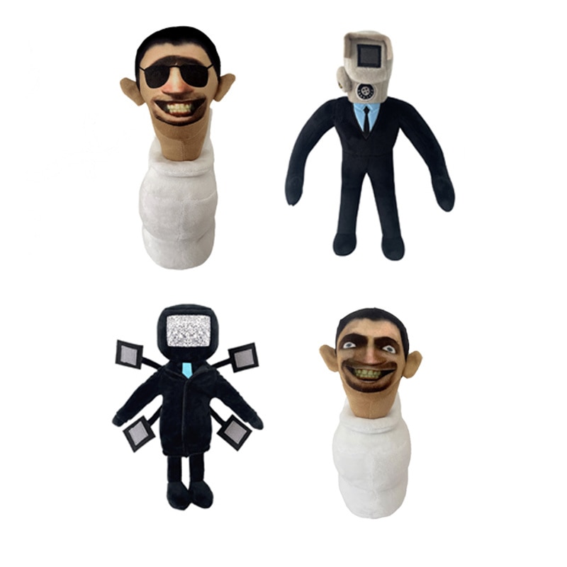 30cm Skibidi Toilet Game Set 4pcs Characters Toilet Man Camera Man QR ... 30cm Skibidi Toilet Game Set 4pcs Characters Toilet Man Camera Man QR ...